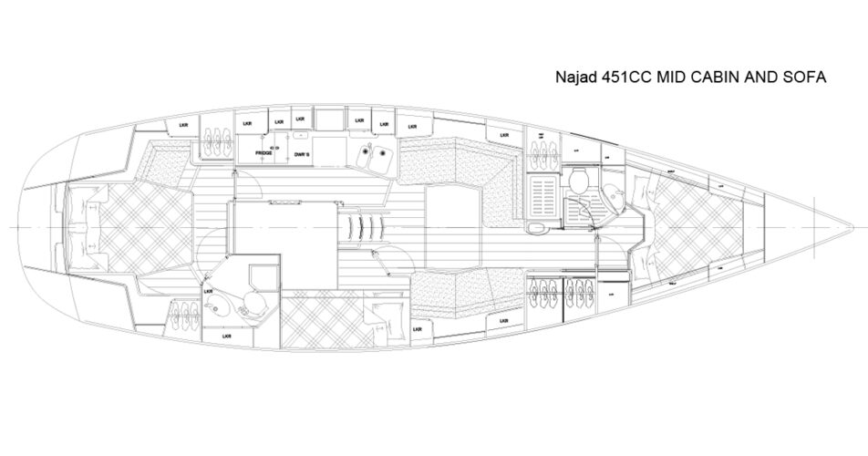 New Najad 451 CC Three Cabin Layout Option